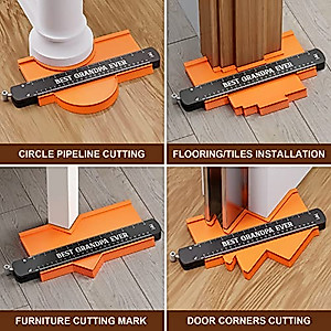 Best Gifts for Grandpa from Granddaughter Grandson Grandkids - 10'' Contour Gauge Profile with Lock Valentine Gifts Woodworking Gadget Tools - Funny Birthday Christmas Gift for Grandfather New Grandpa