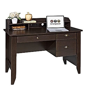 OneSpace Eleanor Executive Desk Wood Grain, Espresso