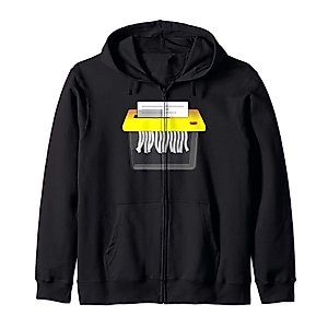 Paper Shredder Zip Hoodie