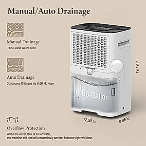 Fehom 4500 Sq. Ft Dehumidifier with Drain Hose - Ideal for Bedrooms, Basements, Bathrooms, and Laundry Rooms - with Digital Control Panel, 24 Hr Timer, and Front Humidity Display