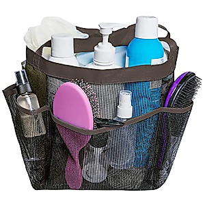 Attmu Mesh Shower Caddy Portable for College Dorm Room Essentials with 8 Pockets, Hanging Shower Caddy Basket Tote Bag Toiletry Accessories for Bathroom