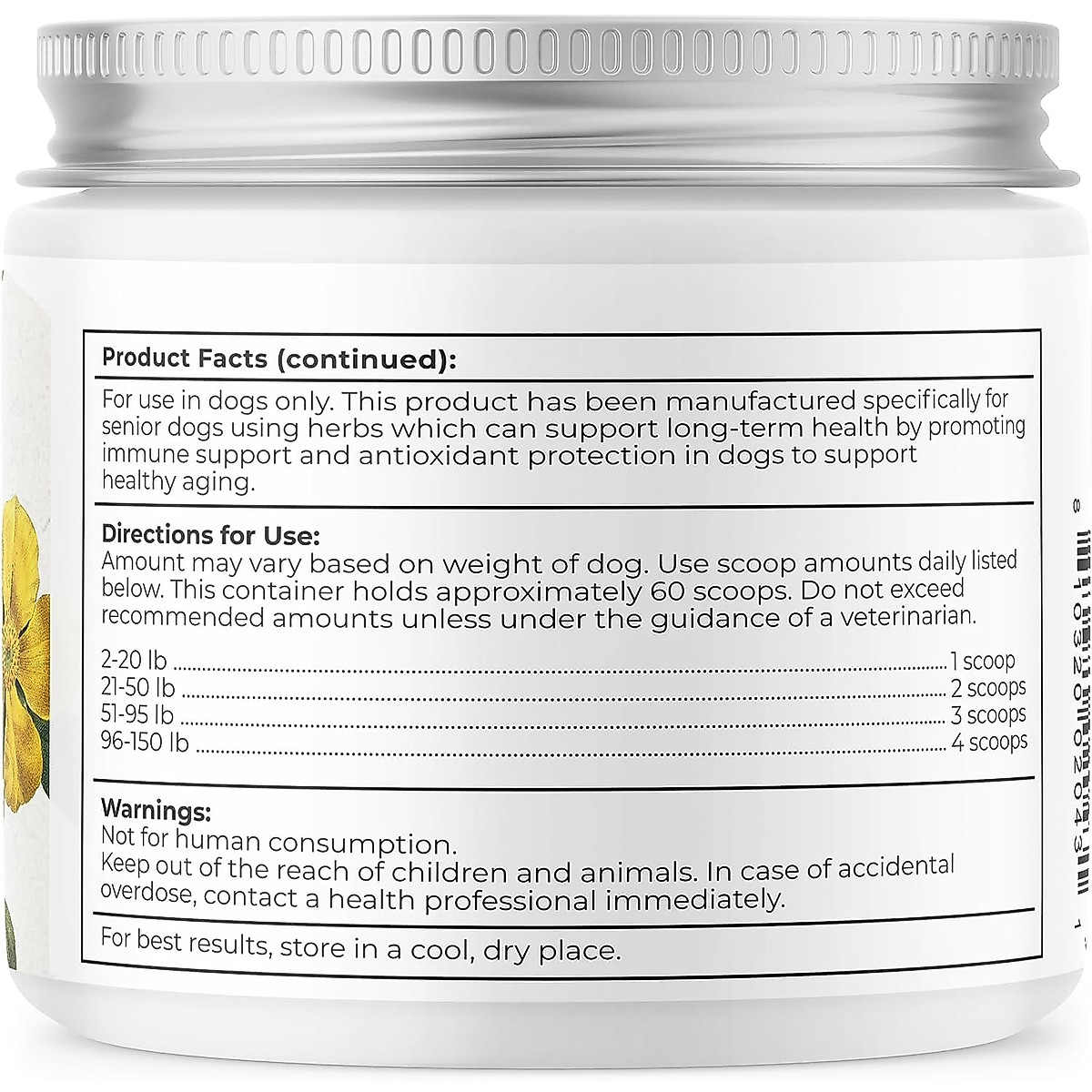 Dr. Harvey's Golden Years Geriatric Herbal Supplement for Senior Dogs, 7 Oz