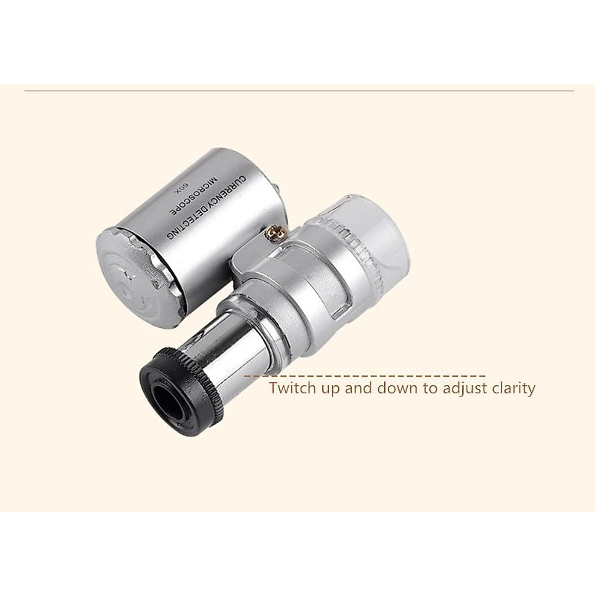 WSJIE 60X Mini Pocket High Power Microscope Professional Jewelry Appreciation Microscope Portable LED UV Magnifier (Color : A, Size : 35 * 40 * 20mm)