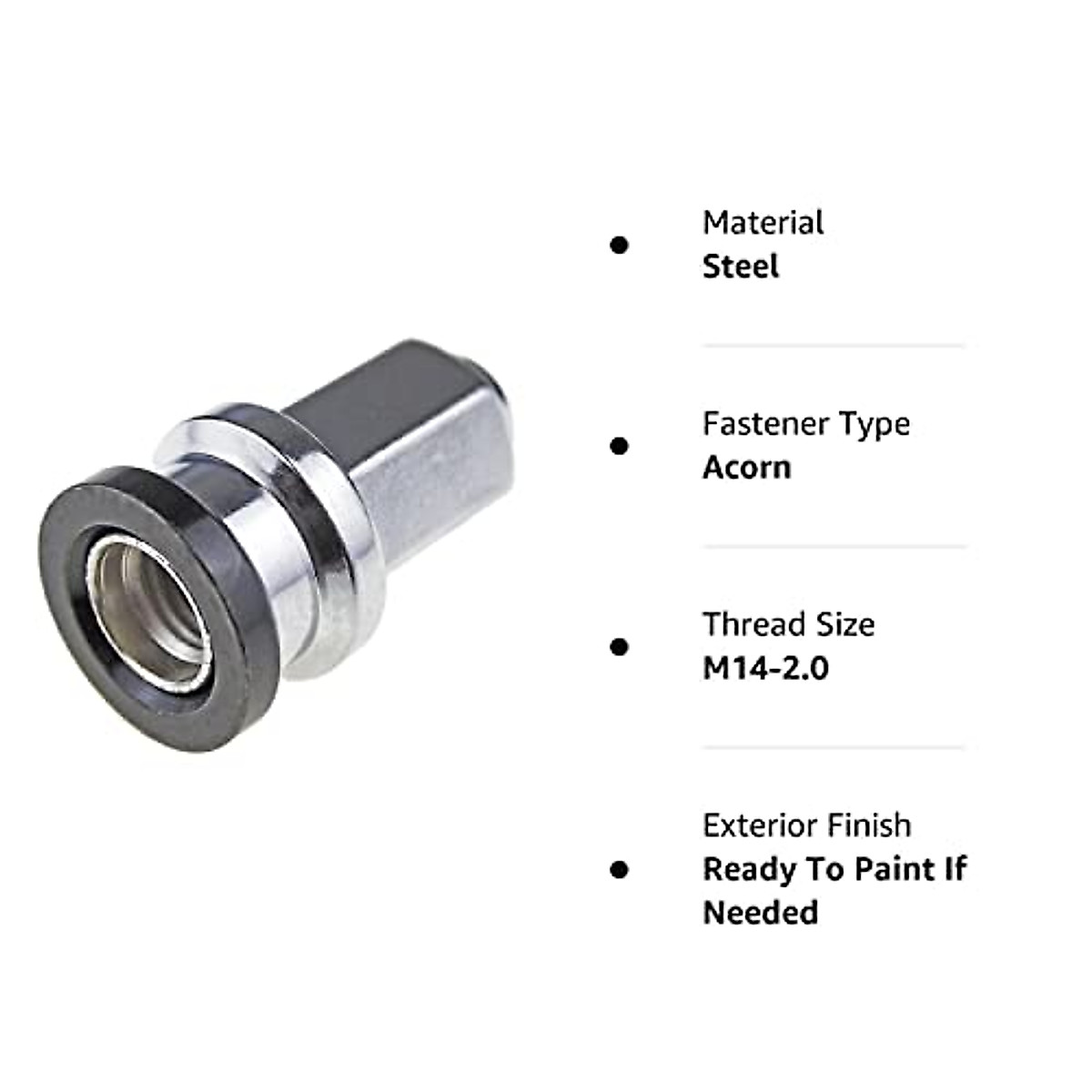 Dorman 611-206 Wheel Nut M14-2.0 Flanged Flat Face - 21mm Hex, 50mm Length Compatible with Select Ford Models, 10 Pack (OE FIX)