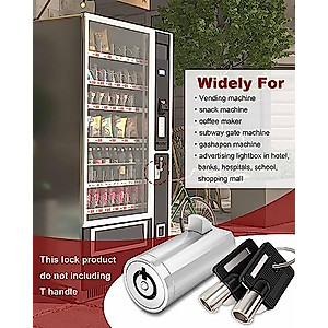 Naissian Universal Vending Machine Lock with Keys Aliked,Tubular Cylinder Lock Compatible for Pepsi,Coke Machine, Snack Machine Coffee Maker, 32MM，Pack of 6, 10 Keys Aliked