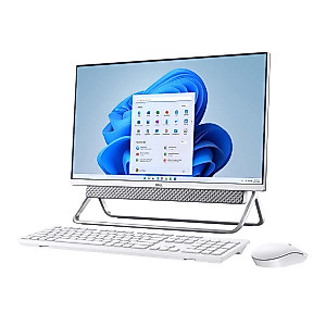 Dell Inspiron 5400 All-in-One Desktop (2022) 24-inch FHD Touchscreen 11th Intel i5-1135G7 Intel Iris Xe Graphics 16GB DDR4 512GB NVMe SSD + 1TB HDD WiFi 6 Bluetooth RJ45 LAN Windows 10 Pro - Silver