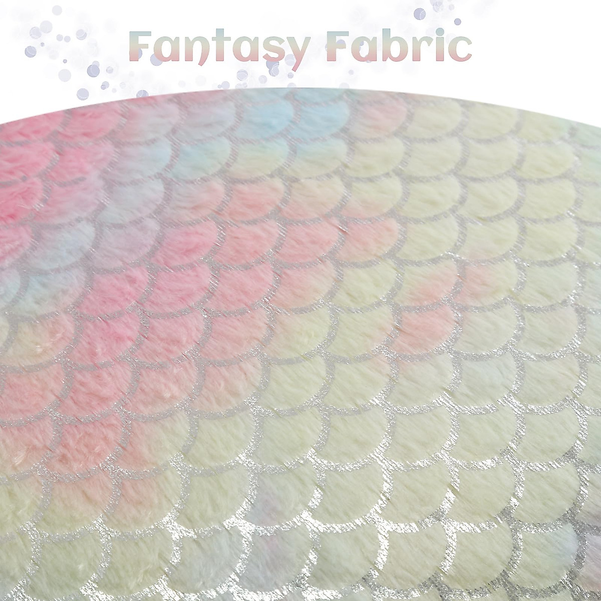 Guyou Cute Fuzzy Desk Chair for Kids/Girls/Boys, Mermaid Kids Study Chair Fluffy Children’s Swivel Chair with Wheels and Adjustable Height for Computer/Bedroom/Study Room Reading (Light Colorful)