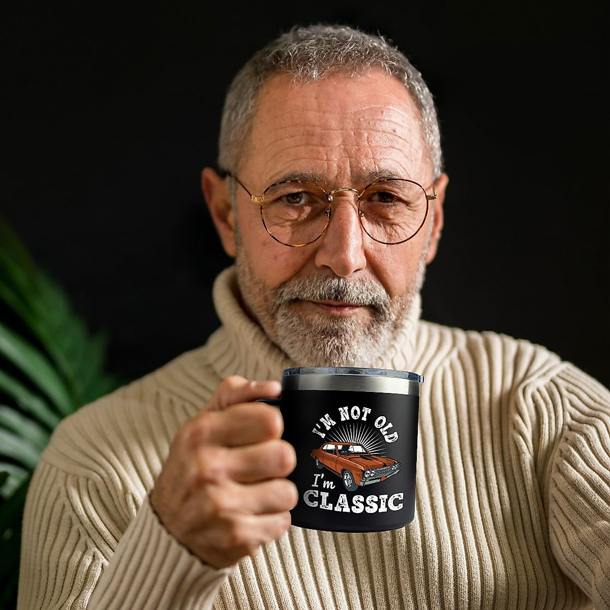 Old Man Gifts for Dad Im Not Old Im Classic Tumbler Funny Mugs for Dad Mugs for Men Gifts for Older Father Mens Birthday Gift Ideas Retirement Coffee Mug for Men 14oz Stainless Steel Tumbler With Lid
