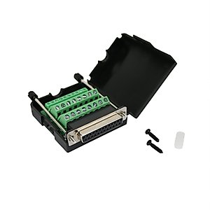 TwinkleBay DB25 Connector to Wiring Terminal Db25 Breakout Board Solder-Free (Female Adapter with Case)