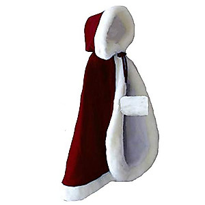 Baby Flower Girls Hooded Cape Winter Wedding Cloak for Kids Junior Bridesmaid Warm Fur Black 44 Inches