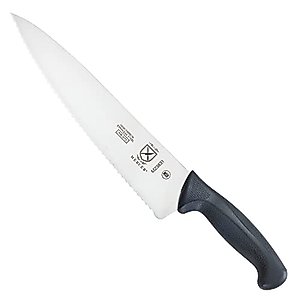 Mercer Culinary M23831 Millennia Black Handle, 10-Inch Wavy Edge, Chef's Knife