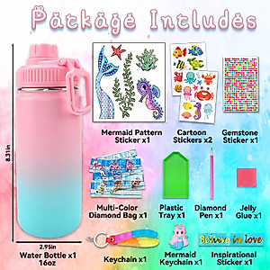 7july Decorate Your Own Water Bottle Kits for Girls Age 4-6-8-10 (Stainless Steel),Mermaid Themed Painting Crafts,Fun Arts and Crafts Gifts Toys for Girls Birthday Christmas