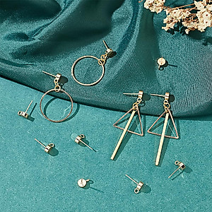 BENECREAT 20PCS 18K Gold Plated Stud Earrings Brass Dot Disc Earrings with Loop and Container for Anniversaries Gifts, Favors, Valentine's Day Jewelry Making