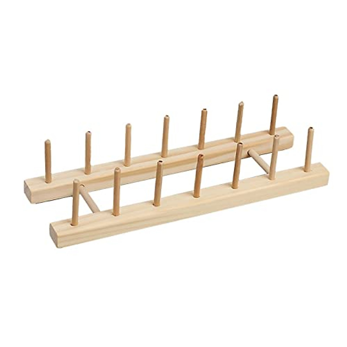 Fancyes Sewing Thread Holder Embroidery Knitting Multispool Needlework Quilting Rope Strings Organizer Wood Shelf Wood Thread Rack, 29.5cmx9.5cmx4.6cm