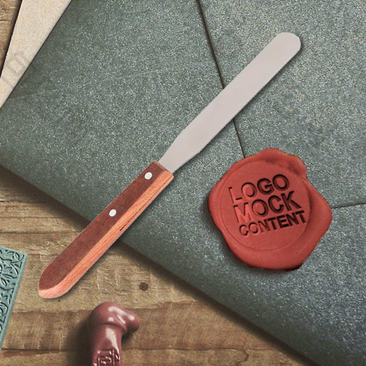 V+trys 3 PCS Stainless Steel Wax Spatulas, Straight Metal Spatulas Applicator Sticks, Reusable Wax Spatulas Applicator Body Waxing Sticks with Wooden Handle for Body Hair Eyebrow Removal