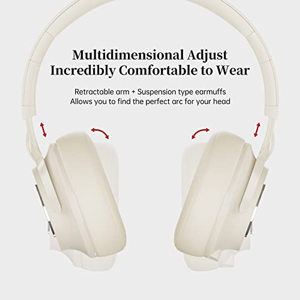 FINGERTIME Bluetooth Headphones Over-Ear, 60H Playtime and with Low Latency Wireless Headphones with Microphone, HiFi Stereo Foldable Lightweight Headset, Deep Bass for Home Office (Beige)