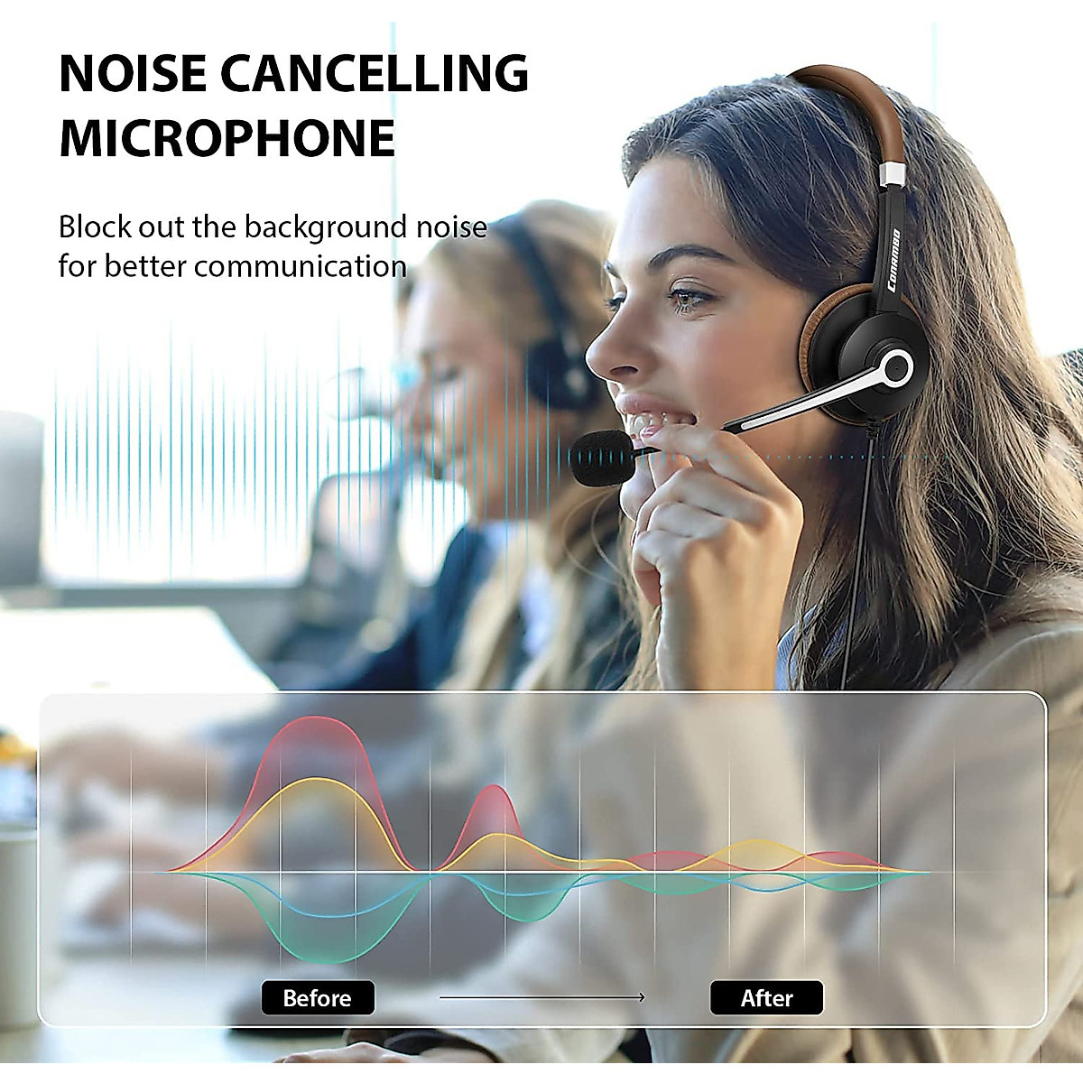 USB Headset with Microphone, Ultra Comfort Over-Ear Wired Headphones with Noise Cancelling Mic, Computer Headset with in-line Control for PC Laptop Home Office Online Class Skype Zoom