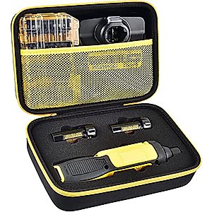 GWCASE Case Compatible with DEWALT 8V MAX Cordless Screwdriver Kit DCF682N1, Gyroscopic Storage Holder with Mesh pocket for Electric Screwdriving Drill Bit Set, Battery Pack, Charger (Box Only)