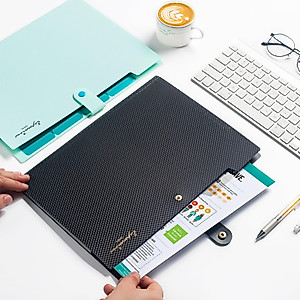 Sooez 4 Pack Expanding Filer Folders, 5 Pocket Accordion Folder, Accordion File Folder with Labels, Portable Folders for Documents, Premium Expandable Folder Organizer, Cute Folders for School Office