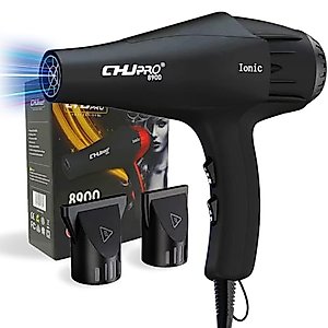 CHJPRO Professional Ionic Salon Hair Dryer, Professional 2100W Blow Dryer, Powerful Ceramic Tourmaline Quick Drying Lightweight Travel Hairdryers for Normal & Curly Hair, Includes 2 Concentrator
