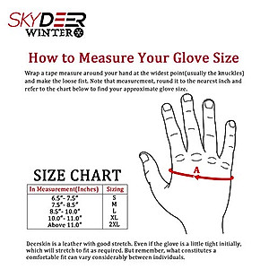 SKYDEER Waterproof Cold Weather Work Gloves with Premium Genuine Deerskin Leather and 150G 3M Thinsulate Insulation (SD8659T/M)