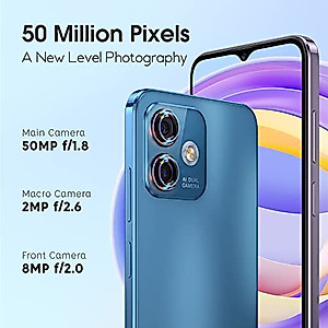 Ulefone Note 16 Pro Mobile Phones (16GB+256GB) Android 13 50MP Camera Octa Core Smartphone Unlocked 6.52” Waterdrop Screen, 4400mAh 4G Dual SIM Fingerprint Face ID GPS OTG, Globla Version- Black