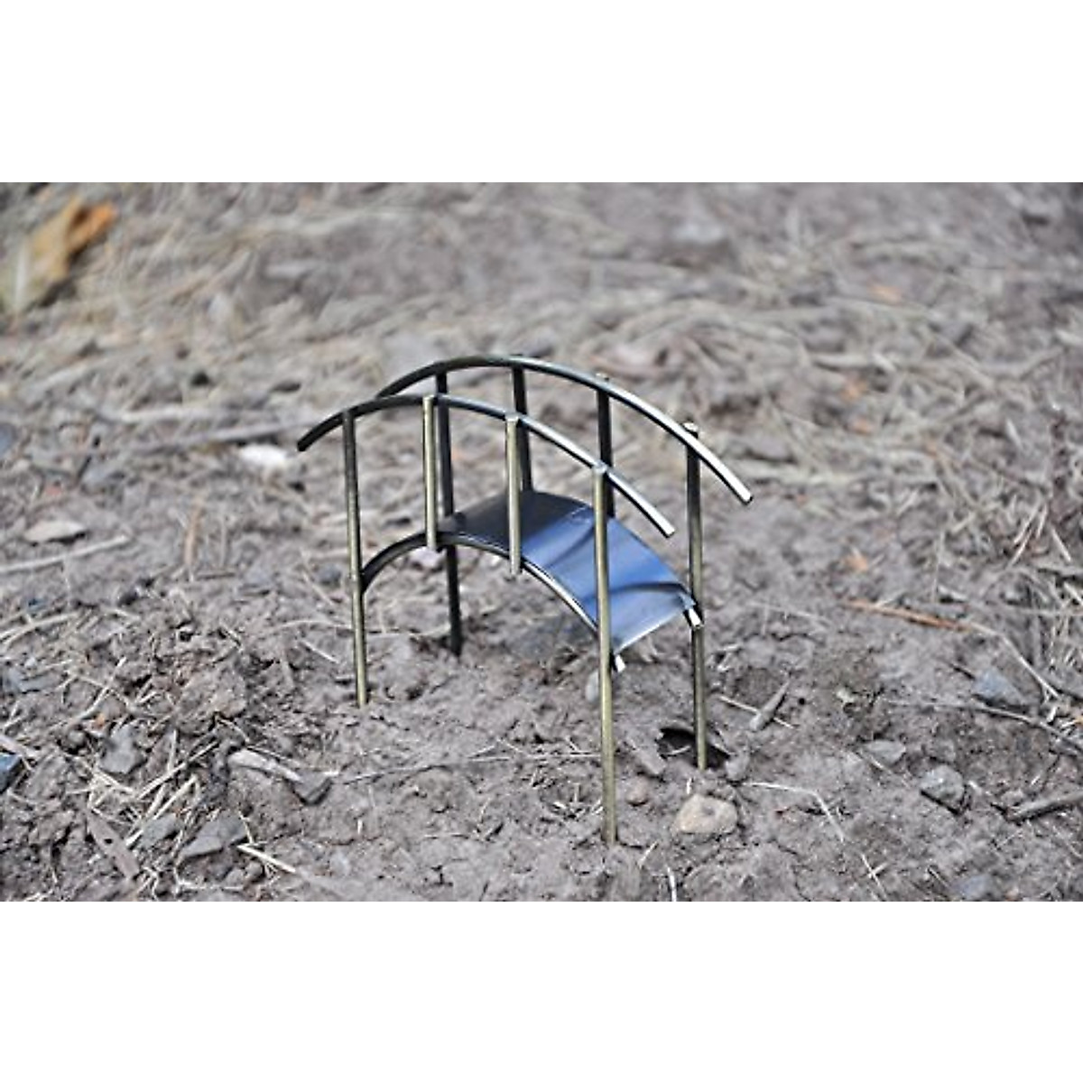 G & F Products MiniGardenn 10030 Fairy Garden Miniature Mini Bridge, Rustic, 4" L x 1.25" W x 2.5" H with 2" Picks