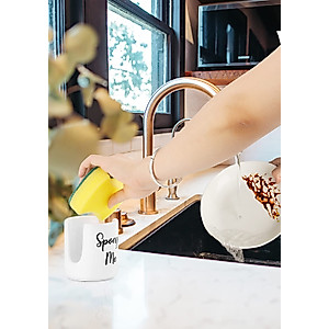 Nucookery Sponge Holder, Ceramic Dish Sponge Holder for Kitchen Sink with Sponge, Porcelain Kitchen Sink Sponge Caddy, Farmhouse Kitchen Sink Organizer for Sink Accessories