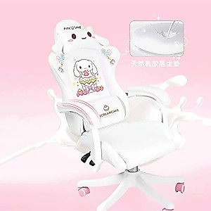 Cinnamoroll Pink Gaming Chair for Kids, Cartoon Gamer Chair for Teens Adults Computer Chair for Girls Video Game Chairs Silla Gamer Ergonomic PC Chair（Pink-White）