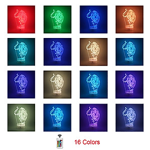 Hguangs Tiger Gifts Tiger Shape Lamp 16 Colors Desk Table Night Light for Kids Party Supplies Birthday Valentine's Day Christmas Lover Friends