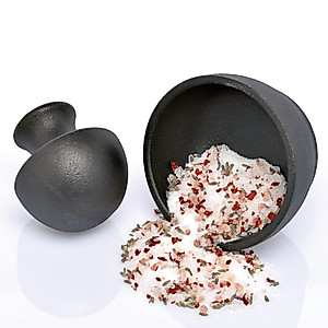 Zassenhaus Manu Cast Iron Mortar & Pestle, 4" x 3", Black