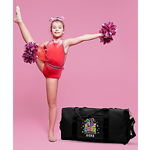 Personalized Cheerleading Duffle Bag for Women, Girls - Custom Duffel Bag - Different Color & Design Options - Black