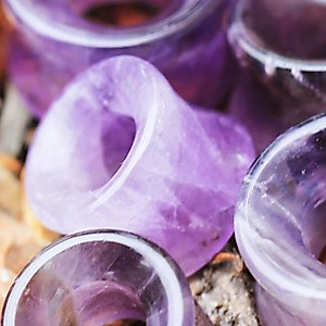 Pierced Owl Natural Purple Amethyst Stone Double Flared Tunnel Plugs, Sold as a Pair (10mm (00GA))