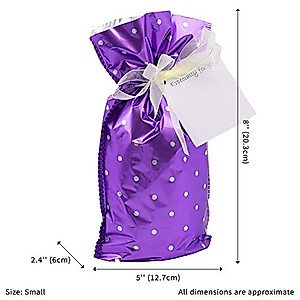 GiftMate 60pc Non-Woven and Polka Dots Drawstring Gift Bag Set (30 Gift Bags and 30 Gift Tags)