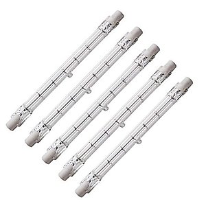 CTKcom 500-Watt 4.7-Inch J Type T3 Halogen Bulbs(5 pack) - 118mm Double Ended 500 Watt 120 Volts T3 Halogen Bulbs R7S Double Ended Filament Flood Lights Quartz Tube Lamps 120V