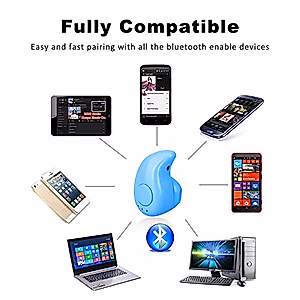 PUOX S530 Single Ear Bluetooth Headphones, Mini Stealth Wireless Headphones, Stereo Open Ear Sport Earbuds for All Smartphones (Black/White/Beige/Blue/Pink)