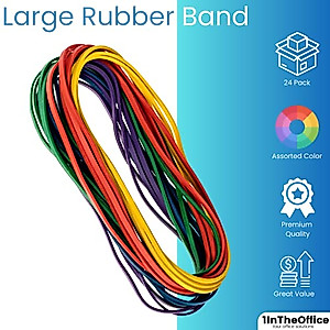 1InTheOffice Large Big Rubber Bands, 24/Pack