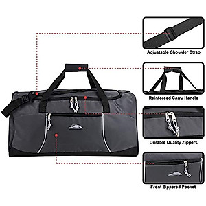 55 Liter, 24 Inch Lightweight Canvas Duffle Bags for Men & Women For Traveling, the Gym, and as Sports Equipment Bag/Organizer (Grey 1)