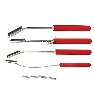 Equine Dental 4000 Speculum Horse Mouth Gag and Professional Teeth Floats 4 Pieces Set Foamy Grip