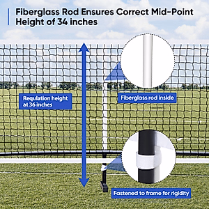F2C Portable 22FT Pickleball Net Set for Driveway, Regulation Size Pickleball Net,Portable Pickle Ball Game Net System with Metal Frame & Carrying Bag, Outdoor Indoor Home Backyard Street