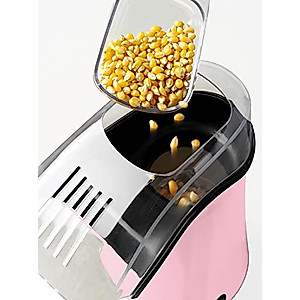 Nostalgia Hot-Air Electric Popcorn Maker, 12 Cups, Healthy Oil Free Popcorn with Measuring Scoop, Pink