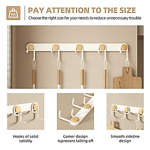 Coat Hooks for Wall, Key Holder Wall Mount, Coat Rack Wall Mount, Wall Adhesive Hooks, Hooks for Hanging Hat Towel Purse Robes Mudroom Bathroom Entryway