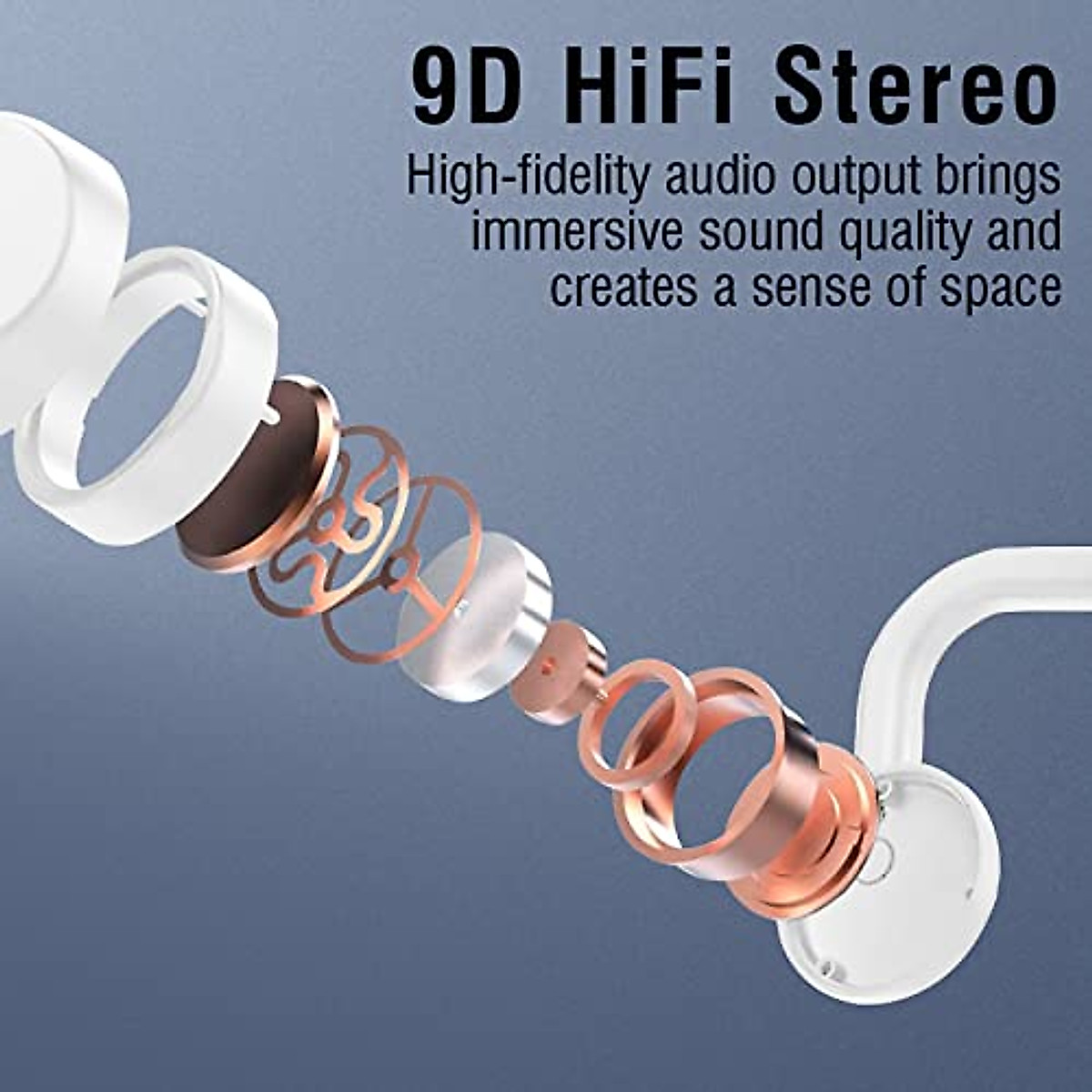 Pinetree Bone Conduction Headphones with MIC, IPX5 Waterproof Bluetooth Sport Headphones, Open Ear Headphones up to 10 Hours of Music and Calls, Wireless Headset for Running, Workout etc.