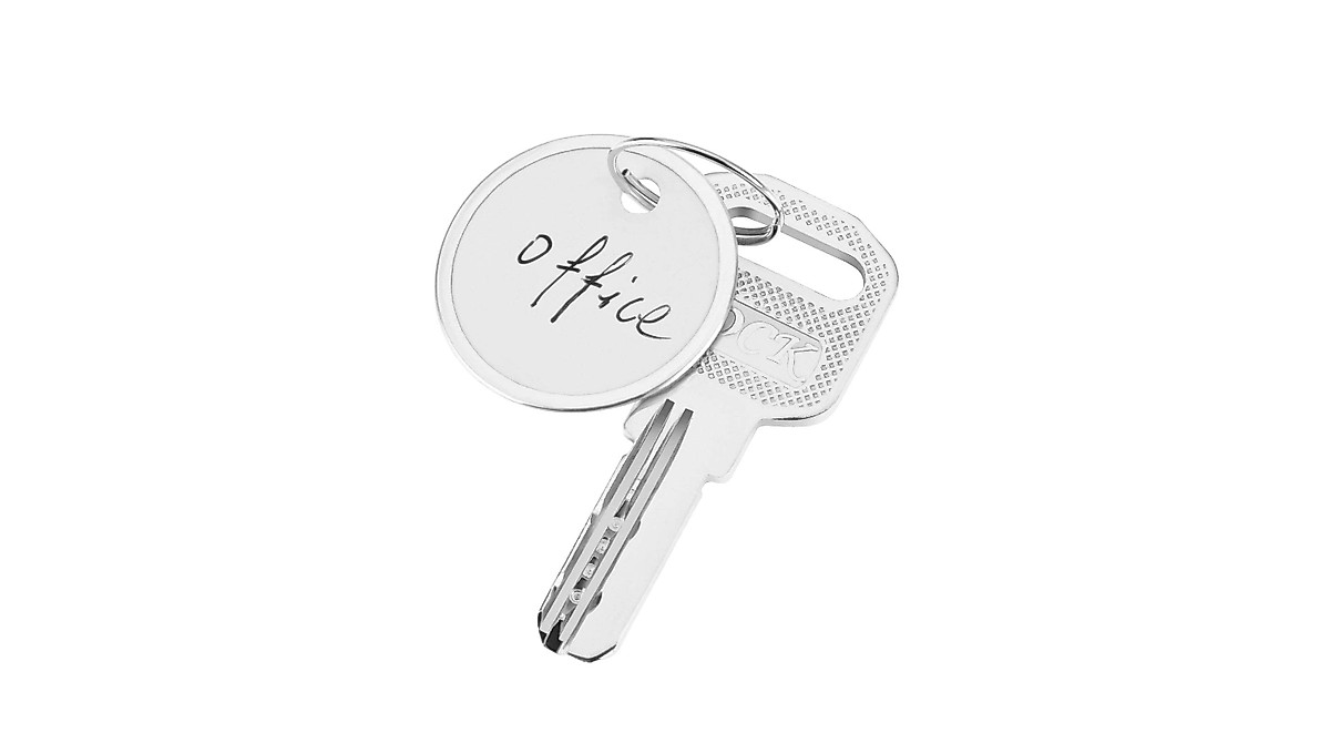 100 Metal Rimmed Key Tags - Durable Round Paper Labels for Keys & More