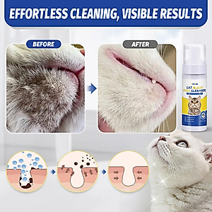 Ninibabie Cat Acne Chin Treatment,Cat Black Seed Cleaner,Improved Skin Health and Black Seed Removal,Updated Cat Ance Brush,Soothes Chin Acne,Oil Control 5.07fl.oz
