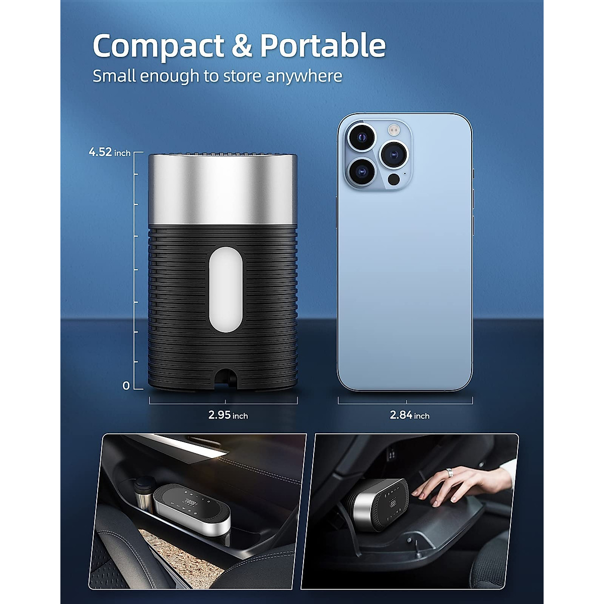 ShockFlo Tire Inflator Portable Air Compressor 12v DC Ultra Fast Air Pump for Car Tires- 150PSI Car Tire Air Pump Digital Pressure & Pre-set Gauge with Emergency LED Light