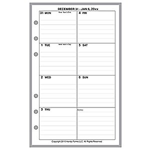 2023 Weekly & Monthly Planner for Compact Size notebooks by Franklin-Covey Compact Size, and Others. 1 Page Per Week, 2 Pages Per Month, Week Starts on Monday. Style D, with Lines.