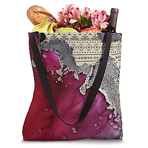 Magenta Aztec Modern Art Alcohol Ink Distressed Pattern Tote Bag