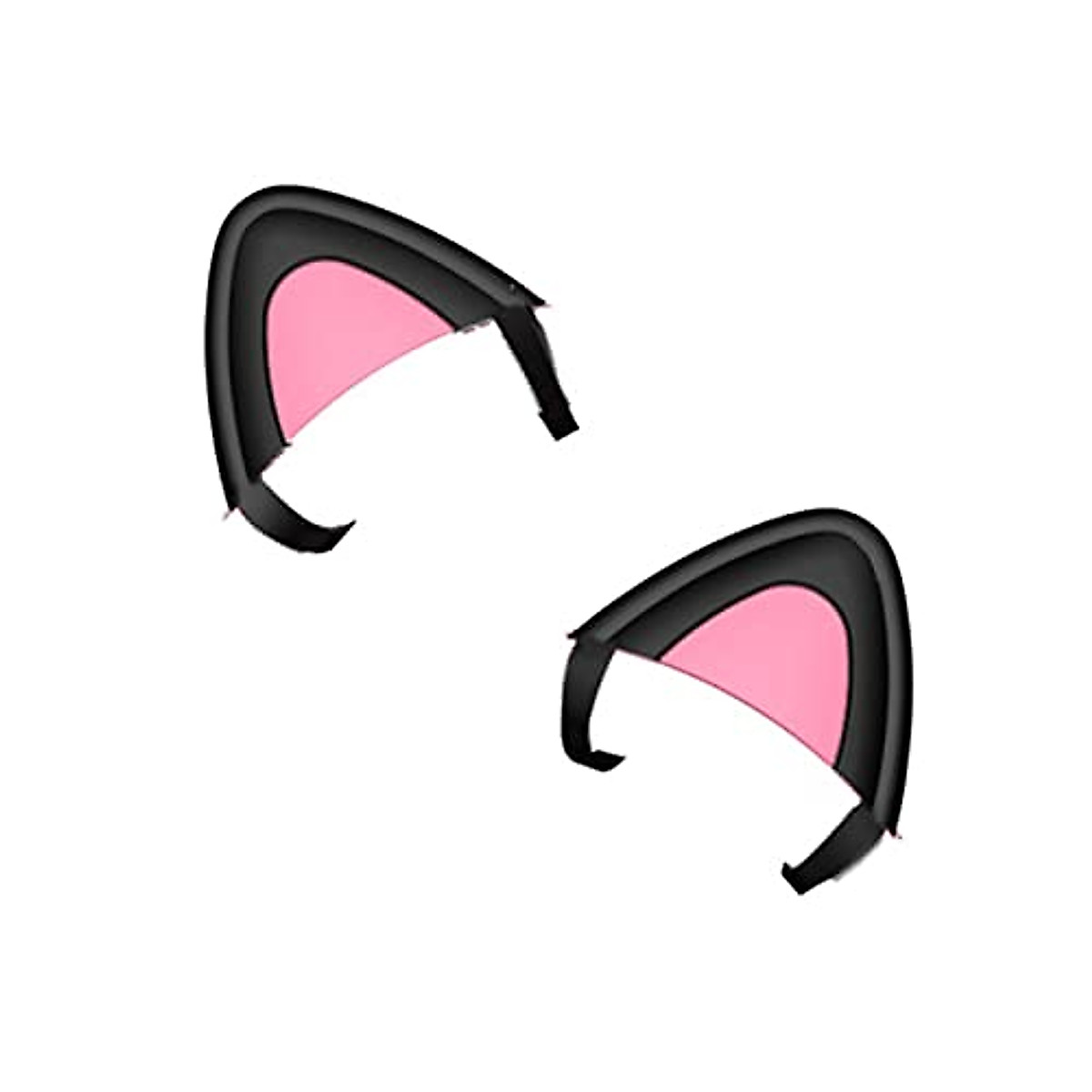 WskLinft 1 Pair Headphone Cat Ear Eye-catching Skin-Friendly Bluetooth-Compatible Headset Silicone Kitty Ear Decoration BT Headset Accessories Black