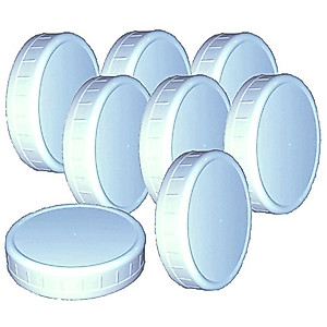 Wide-Mouth Reusable Plastic Lids for Canning Jars, 8 Count, Mainstays (3.62" dia x .75" H)